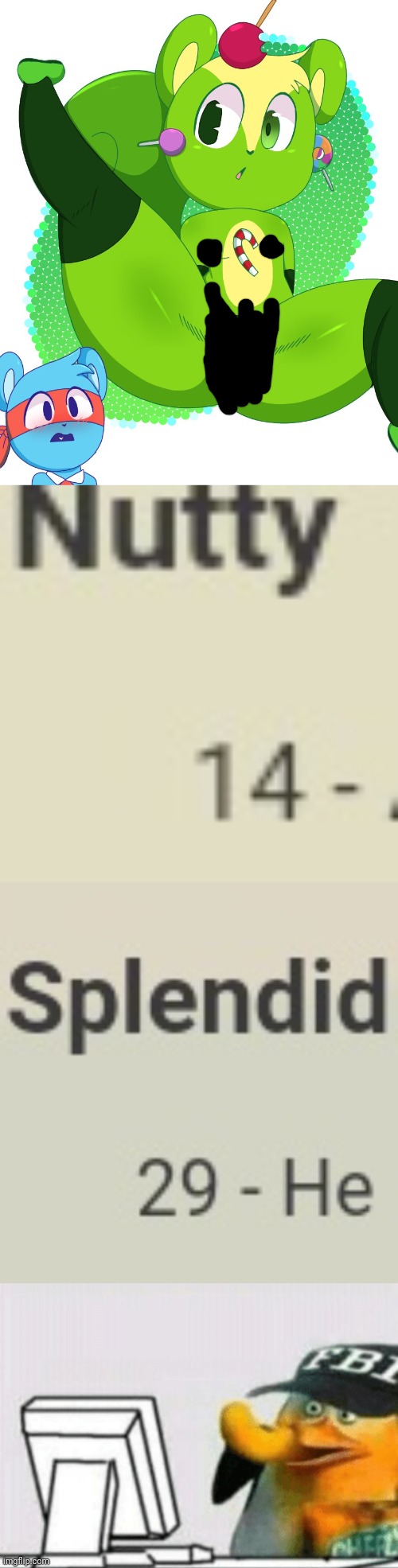 Nutty was only wearing a thing so I thought I should censor that. I also marked it as nsfw ...