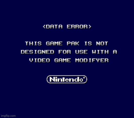 Nintendo Game Pak data Error - Imgflip