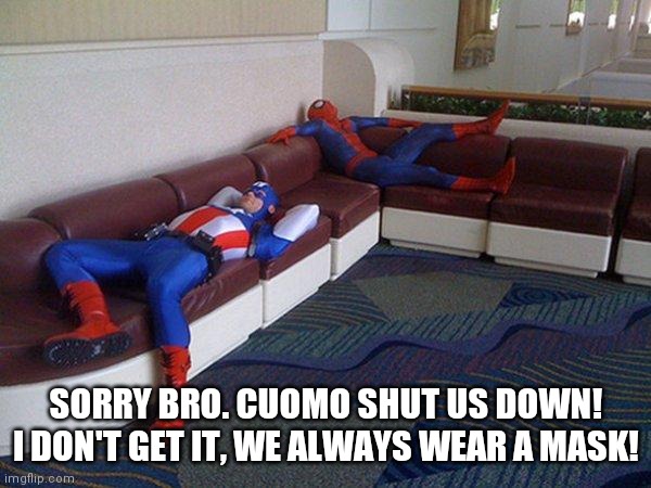 Cuomo shuts down spidey - Imgflip
