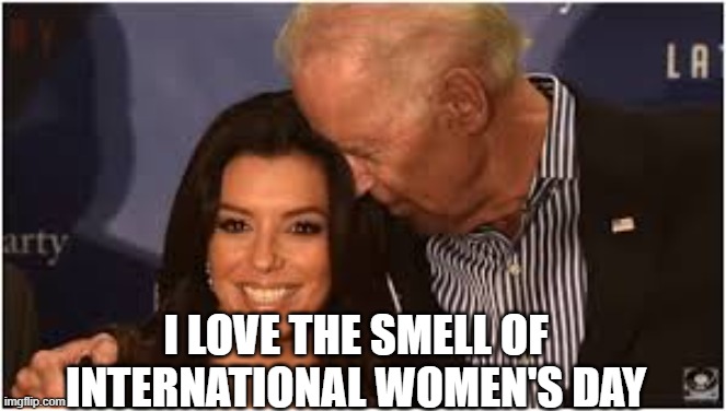 Joe Biden sniffs Eva's hair - Imgflip