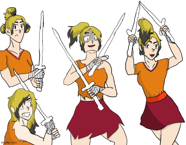 I made a new oc with swords made of light, who can be triggered to turn ...