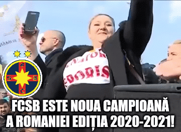 Diana Şoşoacă dansează când echipa FCSB câştiga în sfârşit campionatul ...