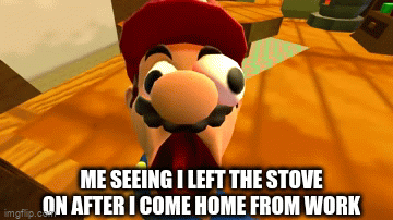 Mario gets his pingas stuck in the door - Imgflip