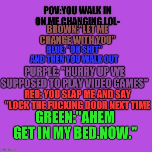 i swear if someone says green _>_ - Imgflip