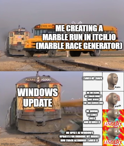 A train hitting a school bus - Imgflip