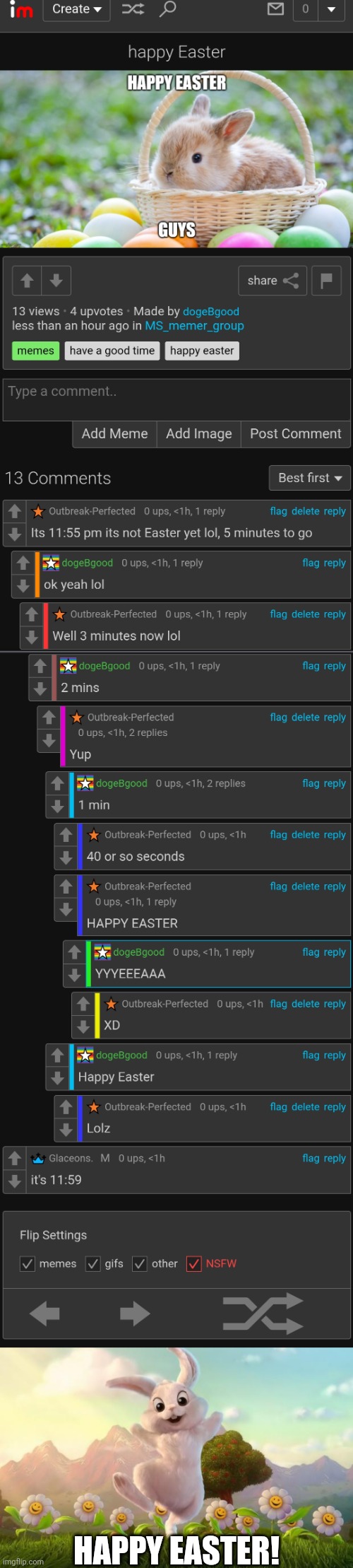 Image tagged in easter-bunny defense - Imgflip