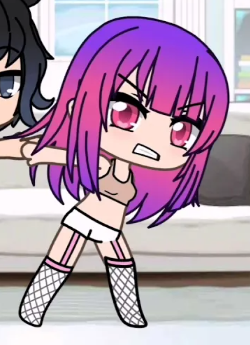 Gacha Life Purple Hair Student Blank Template Imgflip