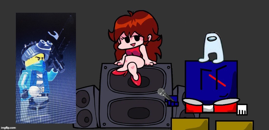 amogus on square danny or whatever the oc is called - Imgflip