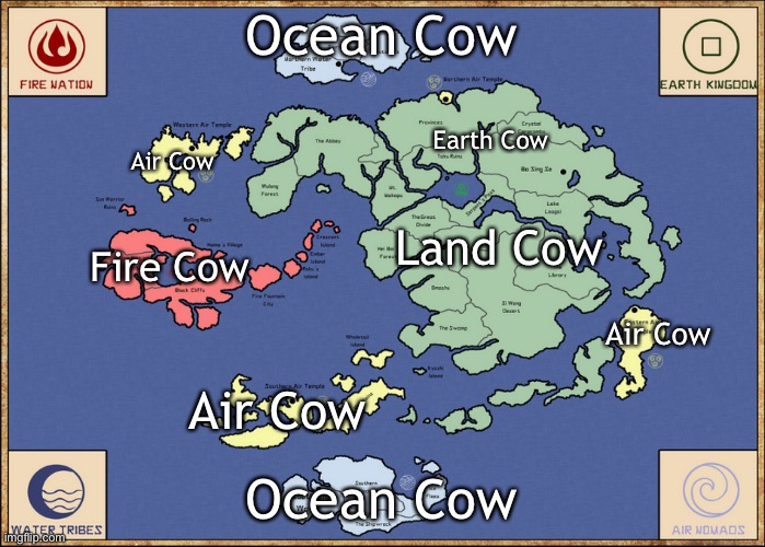 The Map Of The 5 Cow Nations - Imgflip
