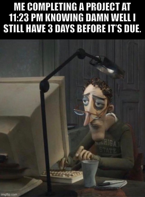 Tired dad at computer - Imgflip