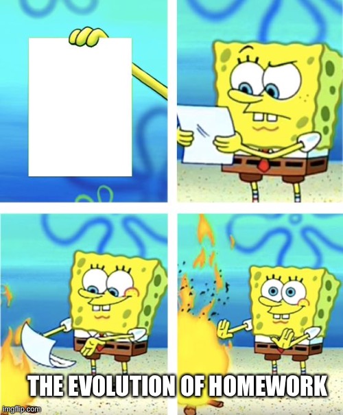 Spongebob Burning Paper - Imgflip