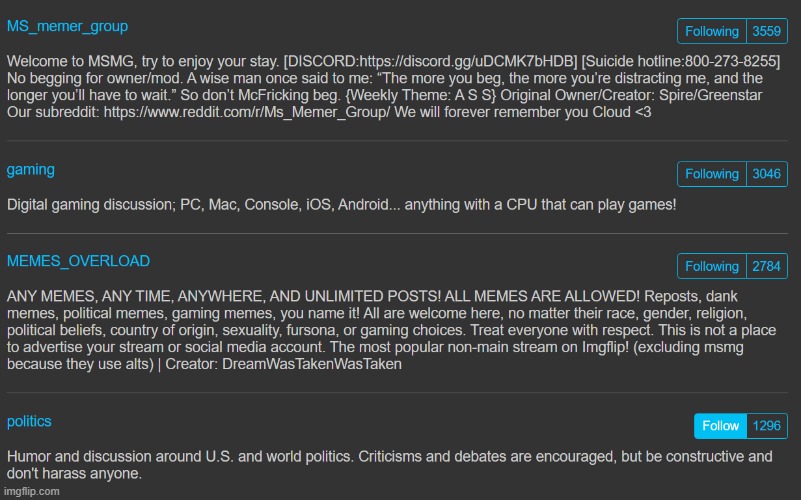 so apparently msmg is now more popular than politics - Imgflip