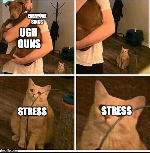 man holding dog but cat is sad - Imgflip