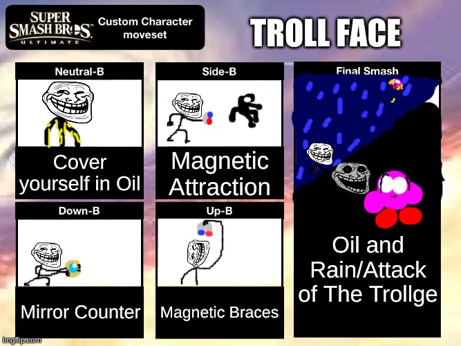 I made a Troll Face a moveset (God this took a while XD) - Imgflip