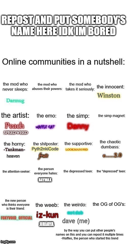 HAHA I PUT 2 NAMES AND YOU CANT STOP ME >:D - Imgflip