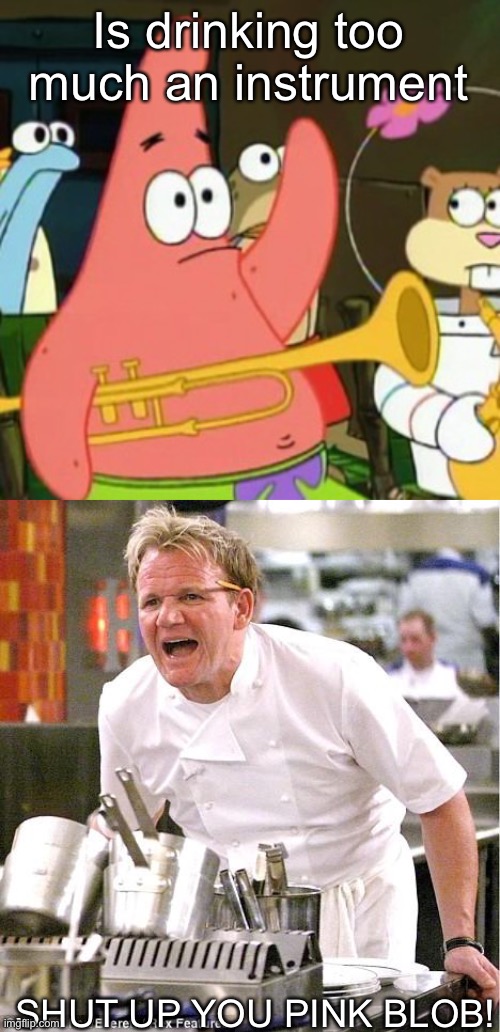 (OLD MEME) Gordon Ramsay stuffed Patrick bad drinkz - Imgflip