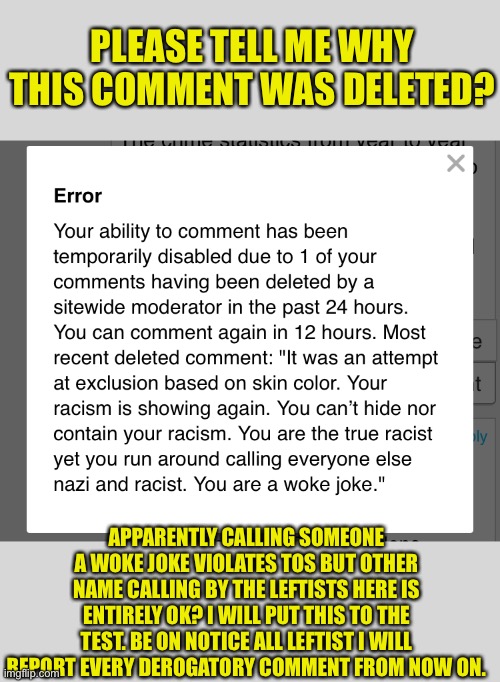 Moderator Bias is real - Imgflip