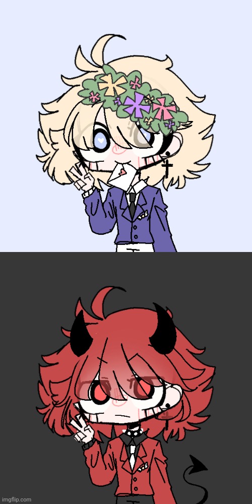 I made Senpai and Human Spirit in Picrew cuz why not - Imgflip