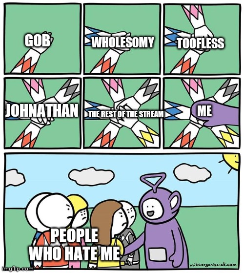 Teletubbie hand stacking - Imgflip