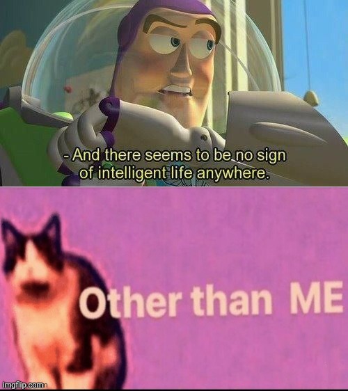 There's no intelligent life other than me - Imgflip