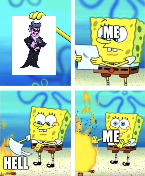 Spongebob Burning Paper - Imgflip