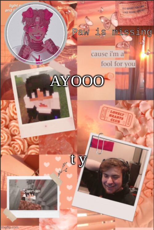 Image tagged in paw is missing sapnap template by geeky_cool_pizza ...