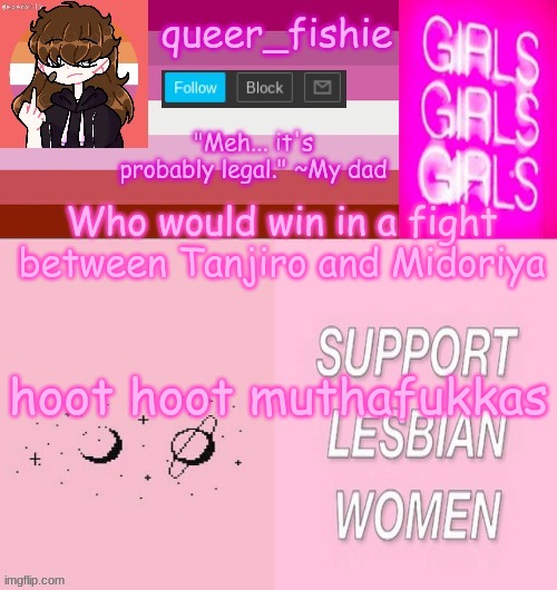 queer_fishie's lesbian temp - Imgflip