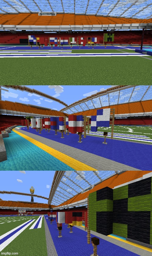 Minecraft Olympics closing ceremony: The Parade of Flags - Imgflip
