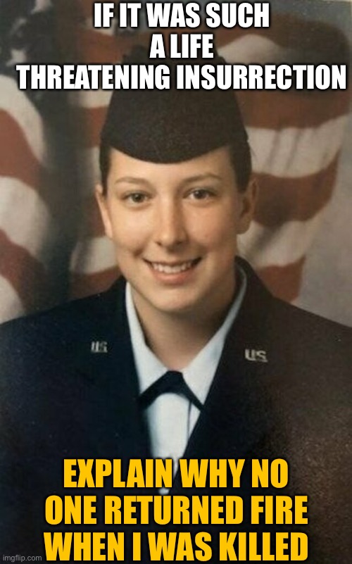 An insurrection to overthrow the government? No one returned gunfire ...