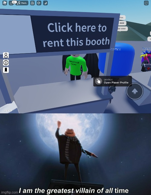 I named the booth the thing - Imgflip