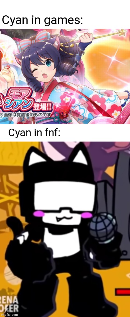 cyan in different games - Imgflip