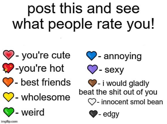 Watch people rate me brown - Imgflip