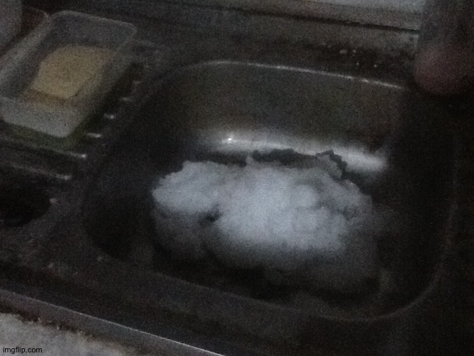 Ice in the kitchen sink - Imgflip