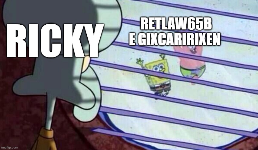 Squidward looking out of window at spongebob and patrick - Imgflip