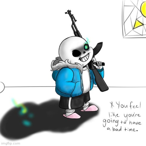 Sans with a gun - Imgflip