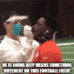 He is going deep means something different on this football field ...