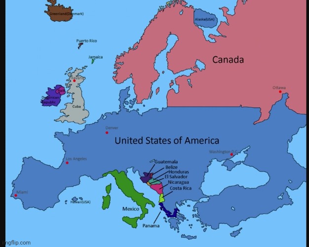 Europe but the countries got swapped with North America - Imgflip