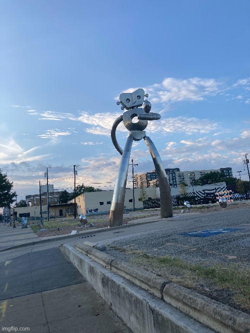 This is a photo I took of a metal statue in Deep Ellum I have plenty ...