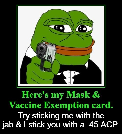 Here's my Mask & Vaccine Exemption Card - Imgflip
