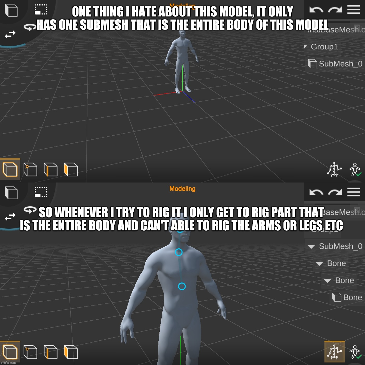 maybe i should go find a different model that suitable for rigging ...