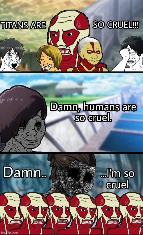 3 stages of Eren Yeager - Imgflip