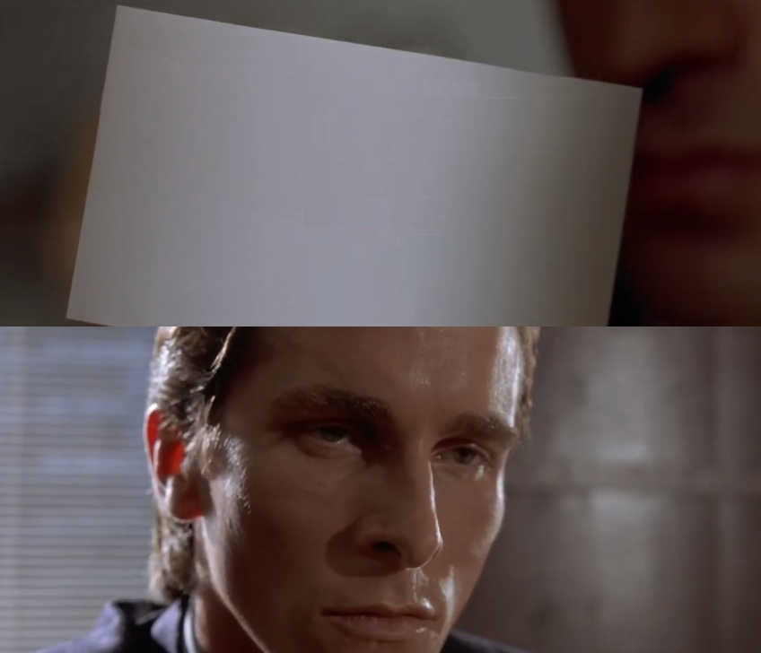 American Psycho Card Blank Template Imgflip