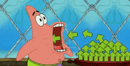 Patrick eating upvotes - Imgflip