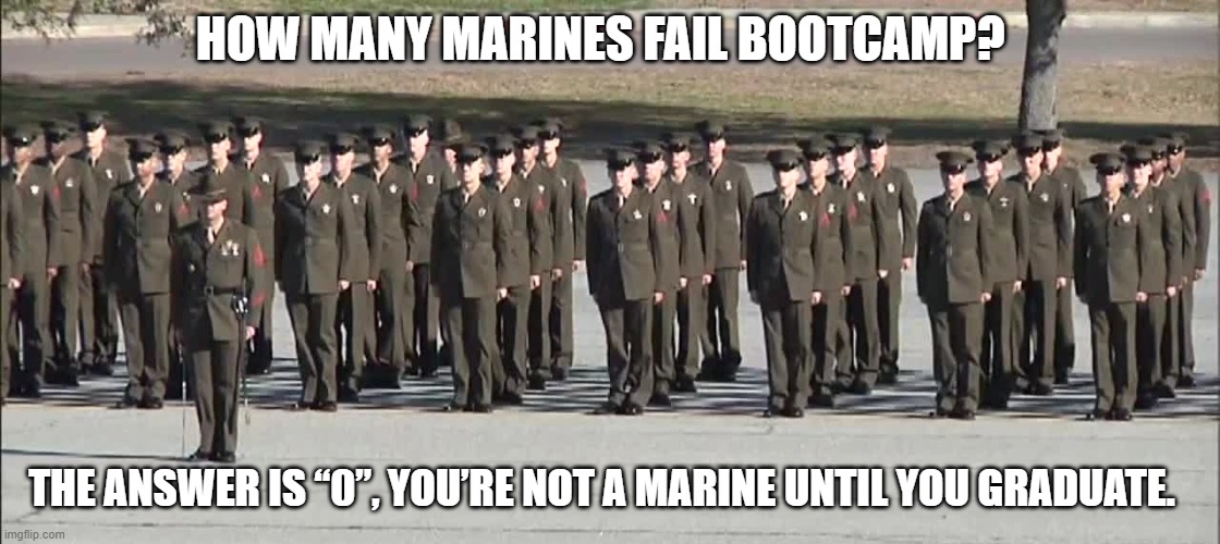 How many Marines fail Bootcamp? - Imgflip
