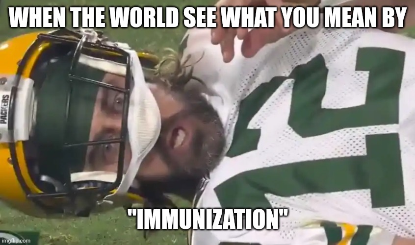 Aaron Rodgers late hit face - Imgflip