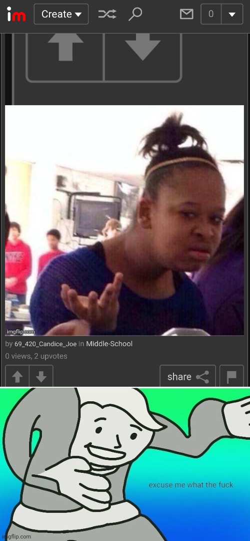 I got 2 upvote no views about a meme with 1 upvote no views. WTF? - Imgflip