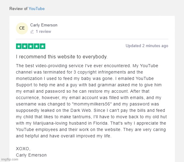 this is the greatest Truspilot Review of all time - Imgflip