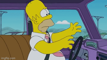 Homer Simpson choking on a chicken nugget - Imgflip