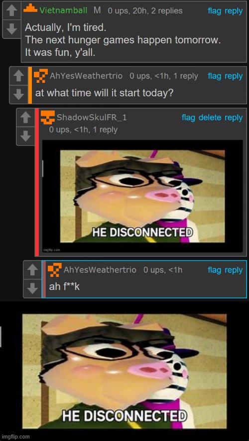 Image tagged in he disconnected - Imgflip