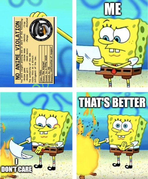 Spongebob Burning Paper - Imgflip